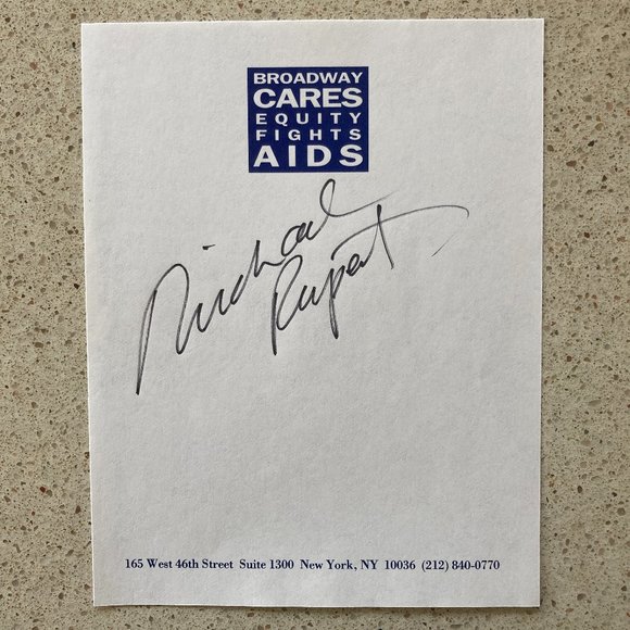 Autograph | Other | Michael Rupert Signed Bcefa Paper 45x 55 Broadway ...
